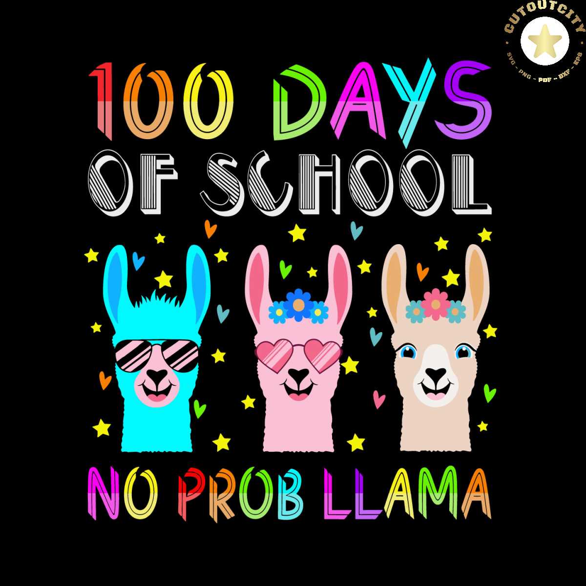 100 days of school No ProbLlama Svg, Holidays Svg, Back To S | Inspire ...