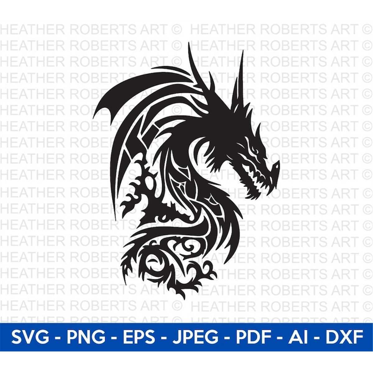Dragon SVG, Tribal Dragon SVG, Dragon Tattoo svg, Dragon Sil | Inspire ...