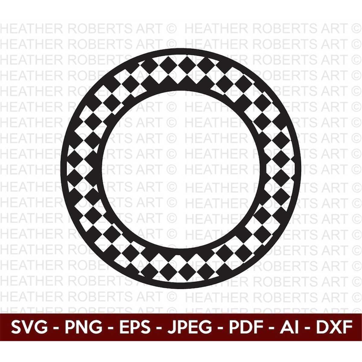 Checkered Circle Ring Svg, Circle SVG, Sketch, Pattern Circl | Inspire ...