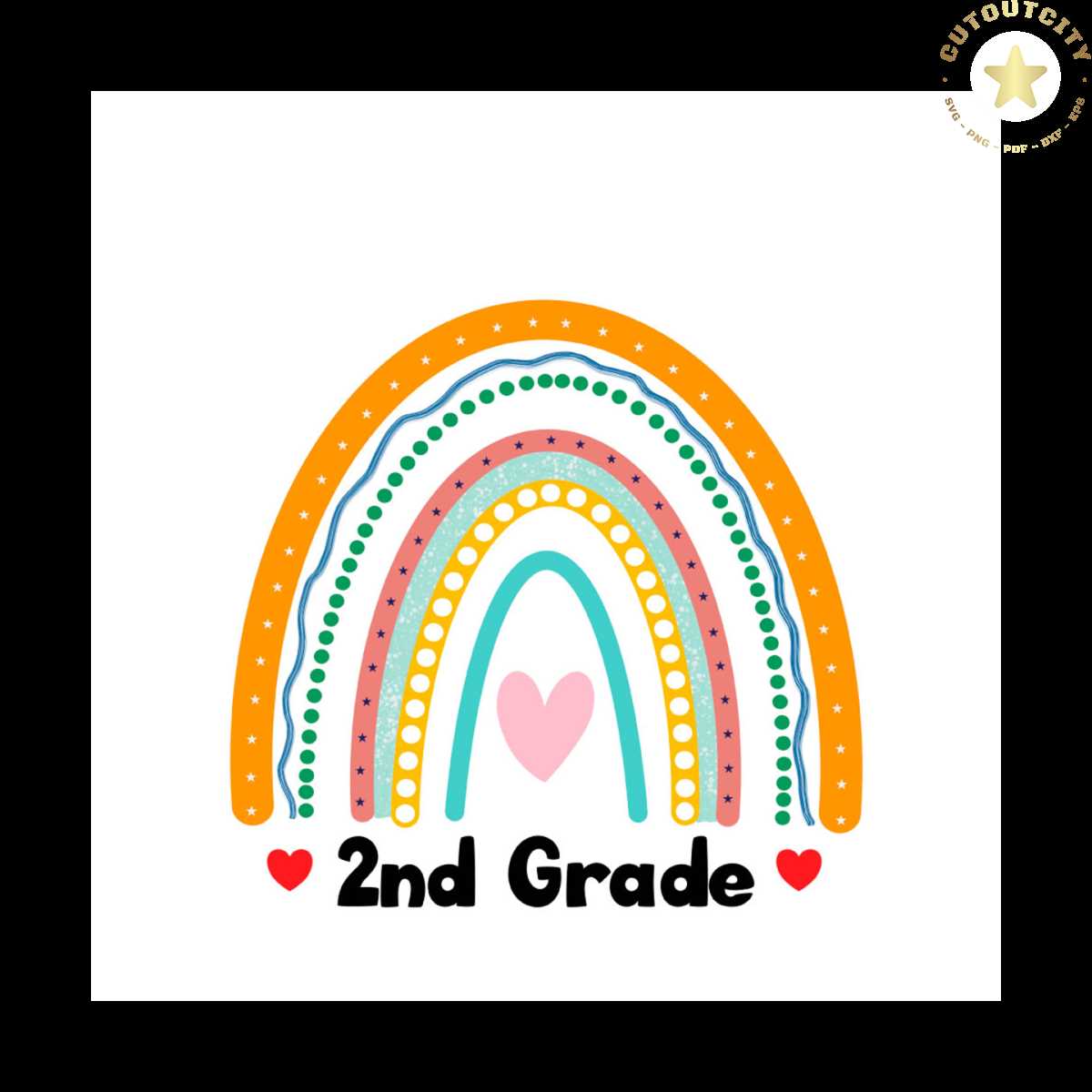 2nd grade rainbow PNG, boho rainbow PNG, 2nd grade PNG | Inspire Uplift