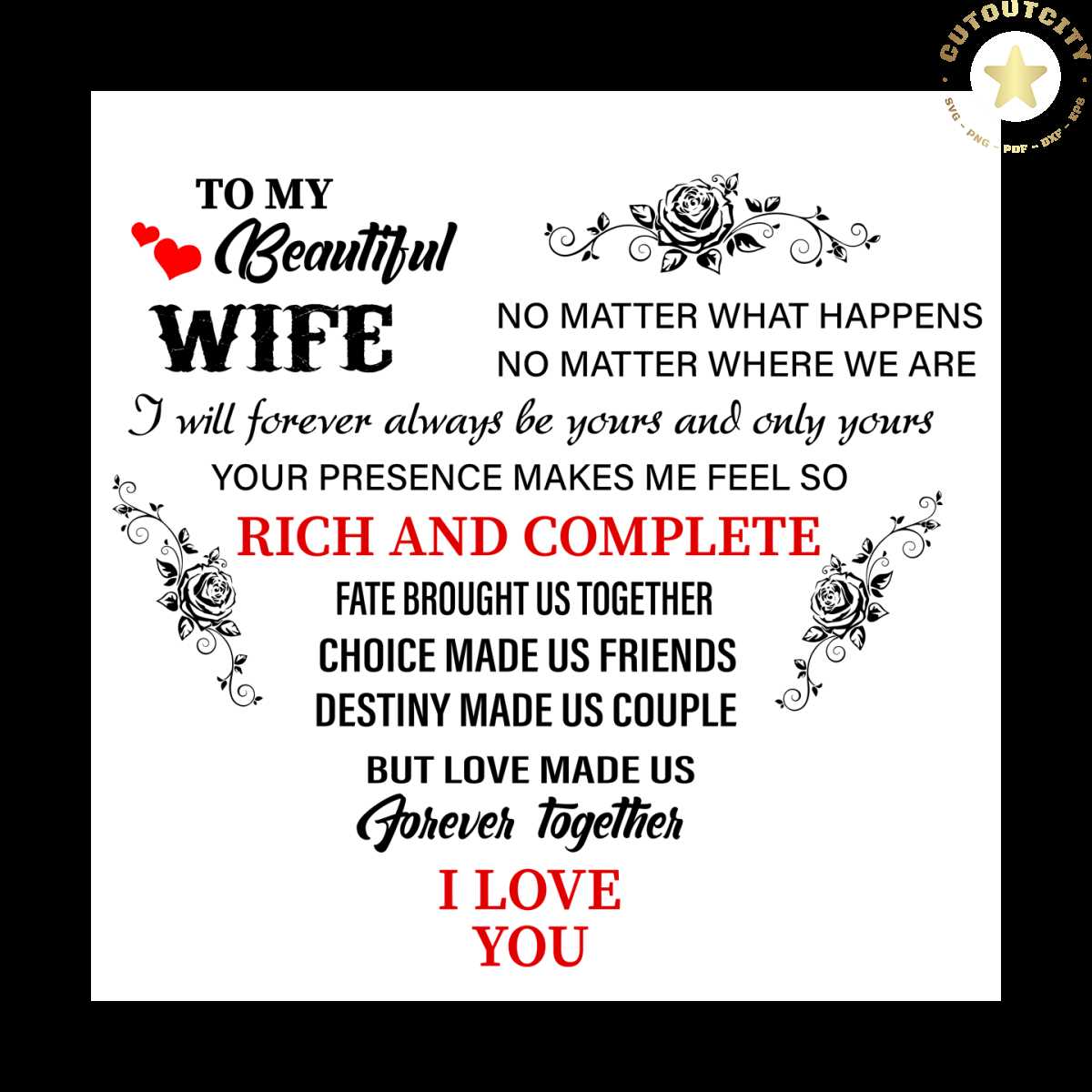 To My Beautiful Wife Letter Svg, Family Svg, Valentine Svg, | Inspire ...