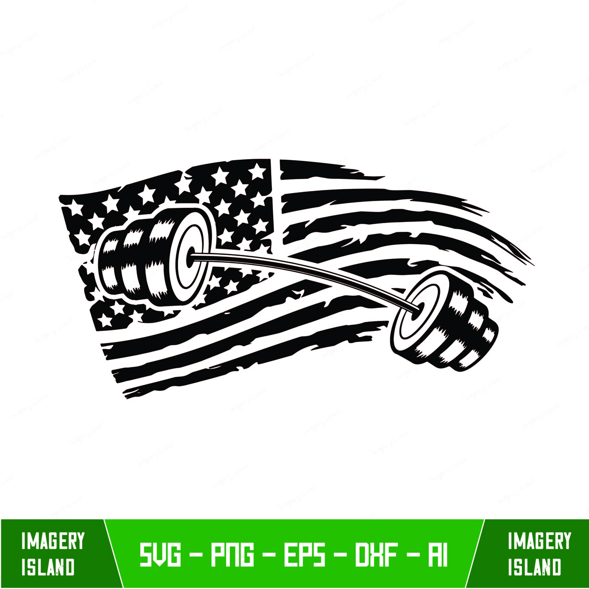 Distressed American Flag with Barbell Svg, Workout Svg, Fitn - Inspire ...