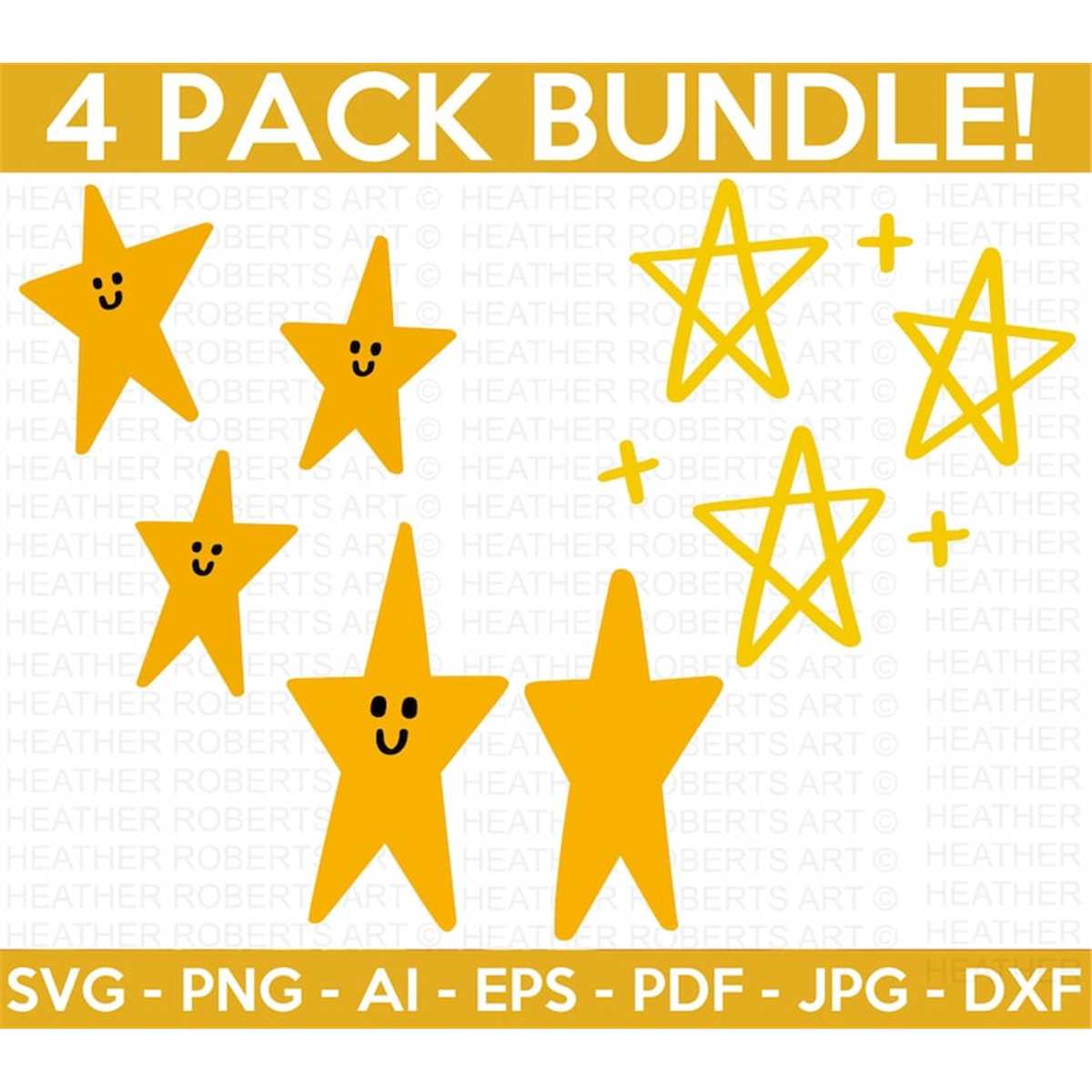 Stars SVG Bundle, Stars Smiley SVG, Sparkle Stars SVG, Star - Inspire ...