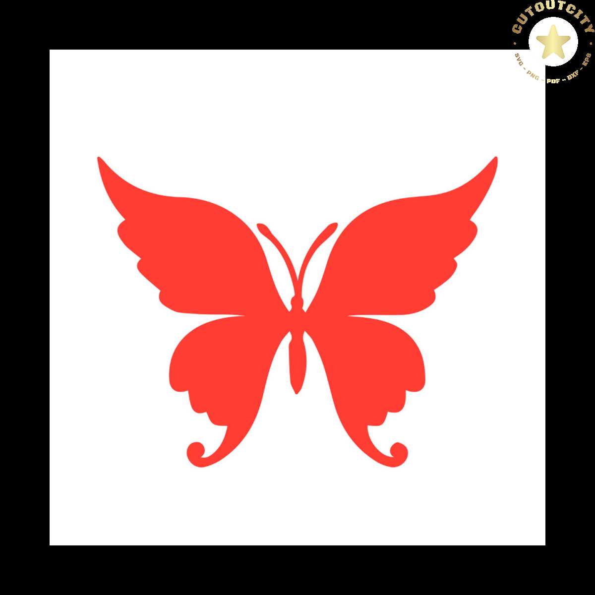 Red Beauty Butterfly Flying Butterfly SVG PNG | Inspire Uplift