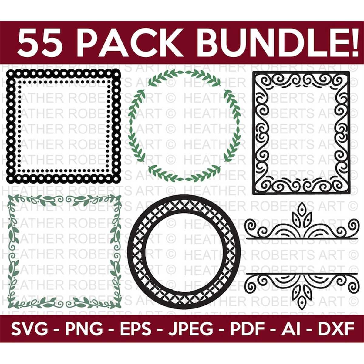 Frames and Borders SVG Bundle, Square Frames SVG, Fancy Bord - Inspire ...