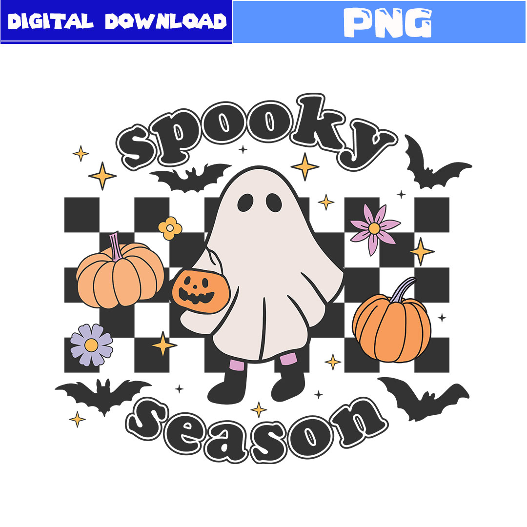 Spooky Season Png, Ghost Png, Bat Png, Retro Halloween Png, | Inspire ...