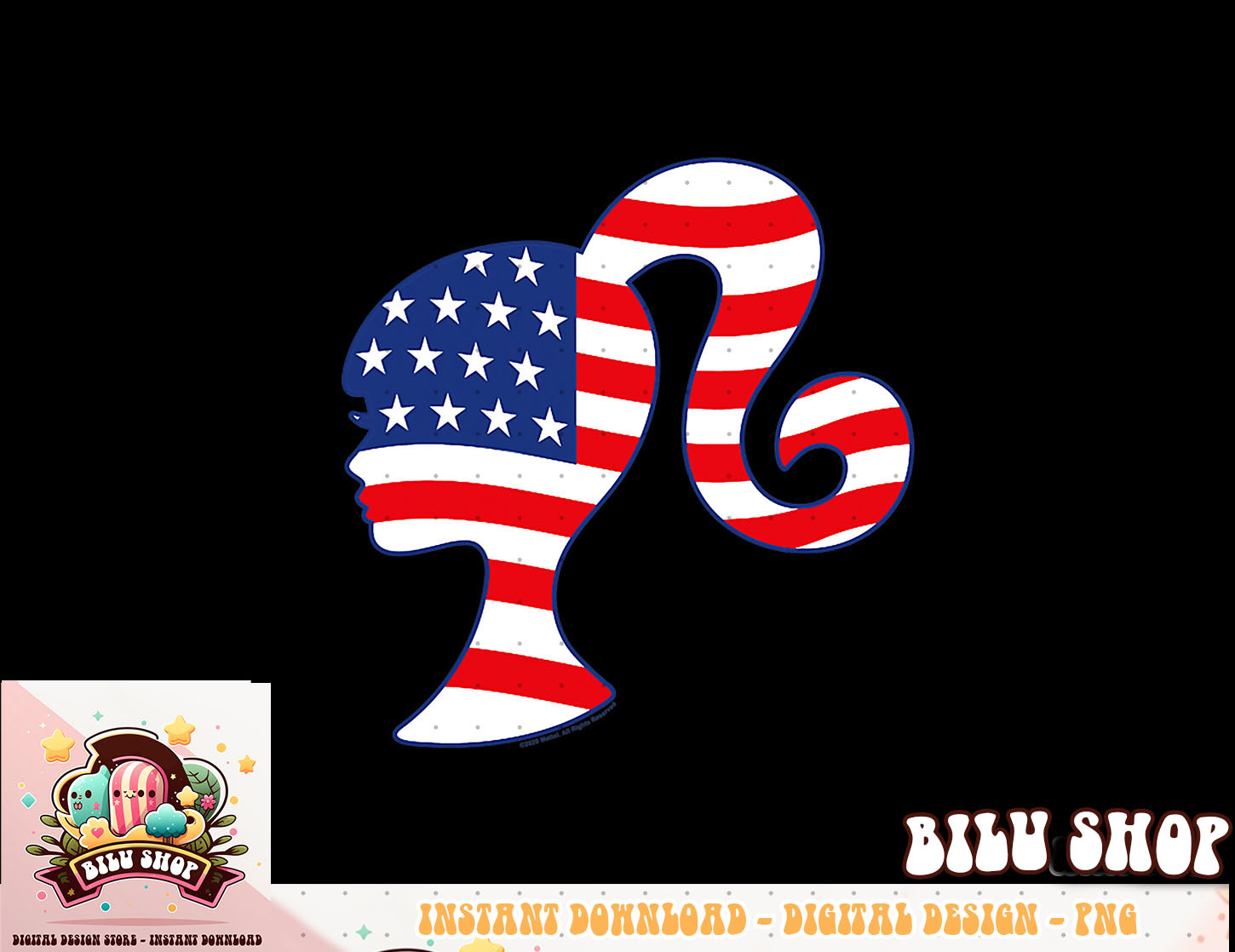 Barbie - Americana Flag Silhouette png, sublimation copy | Inspire Uplift