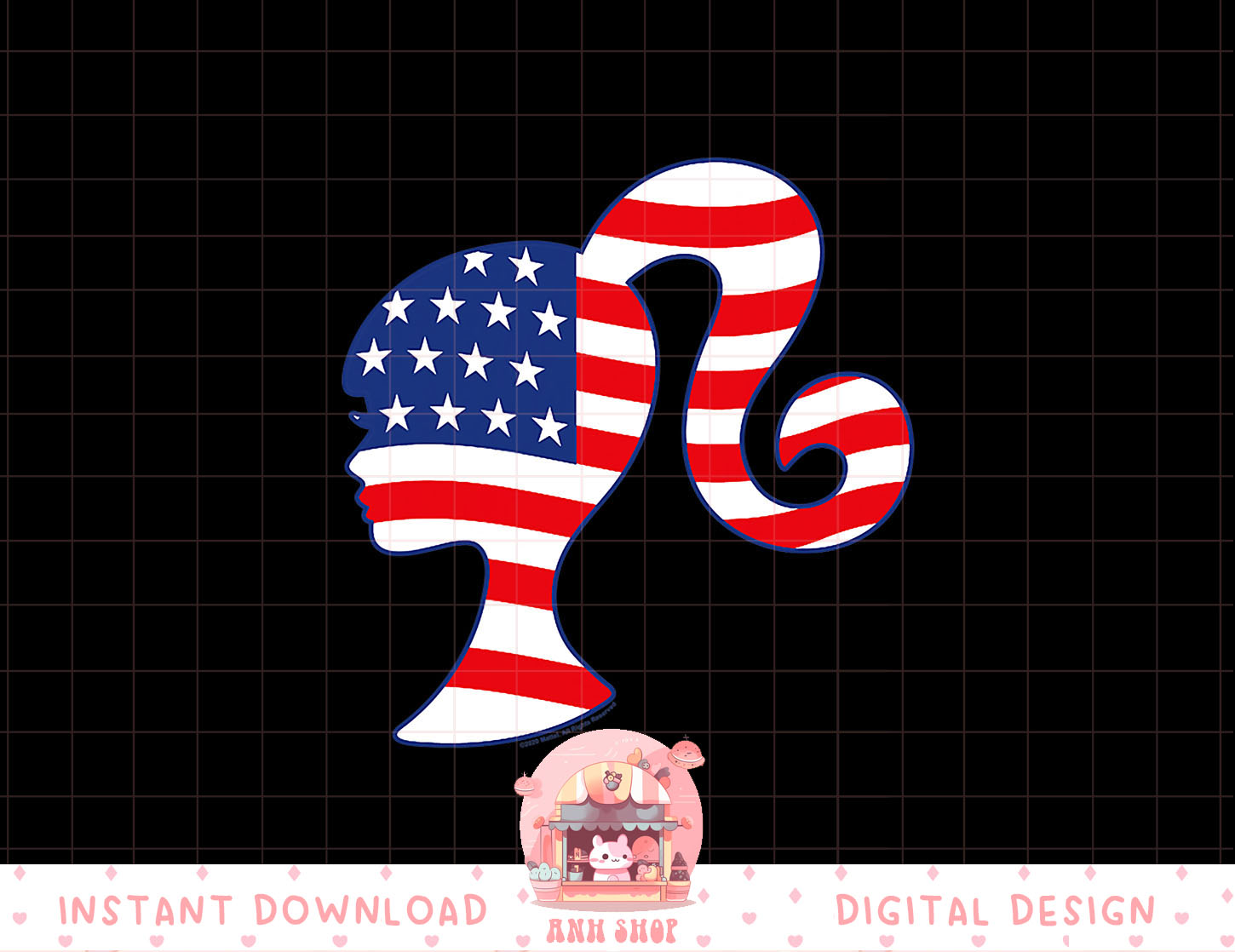 Barbie - Americana Flag Silhouette png, sublimation copy | Inspire Uplift