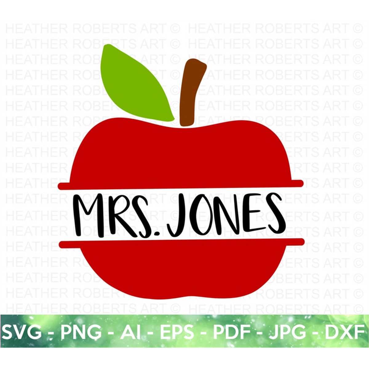 Apple Split Monogram Svg Teacher Monogram Svg Apple Name F Inspire