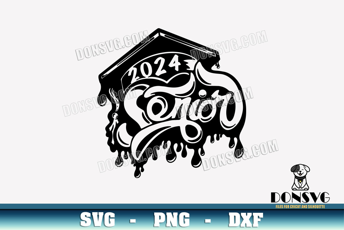 Senior Dripping 2024 SVG Graduate Cap Graffiti png clipart T - Inspire ...