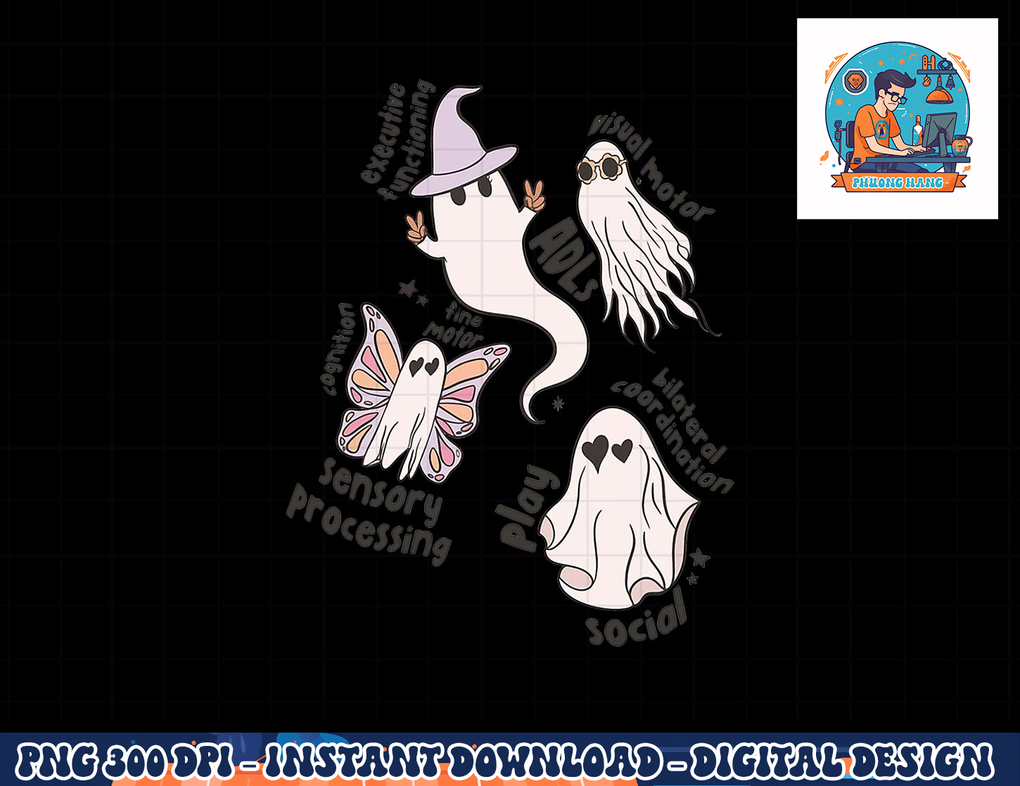 Ghost Friends OT Scope Occupational Therapy Halloween png, s - Inspire ...