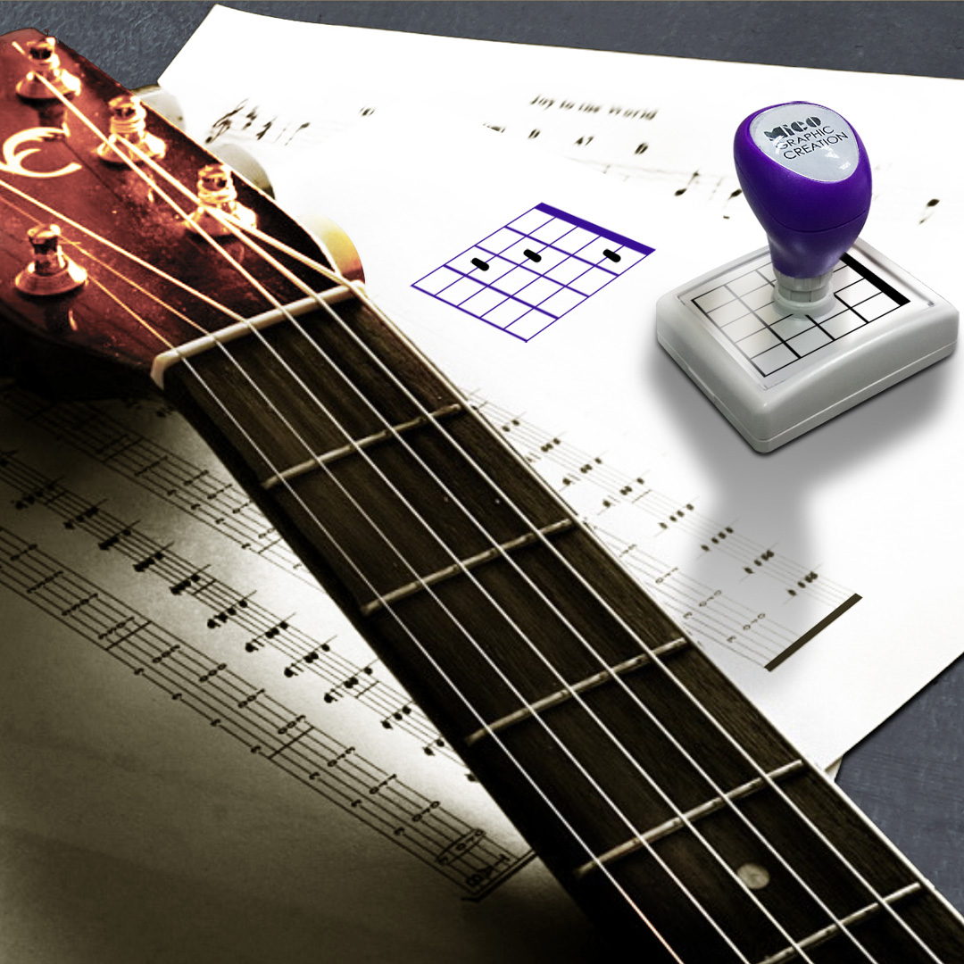 Guitar chord Self ink stamp for Acoustic Guitar, Electric Gu | Inspire ...