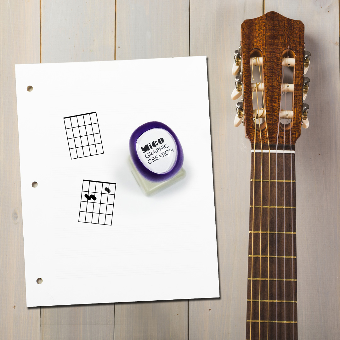 mini Guitar chord Self ink stamp for Acoustic Guitar, Electr | Inspire ...