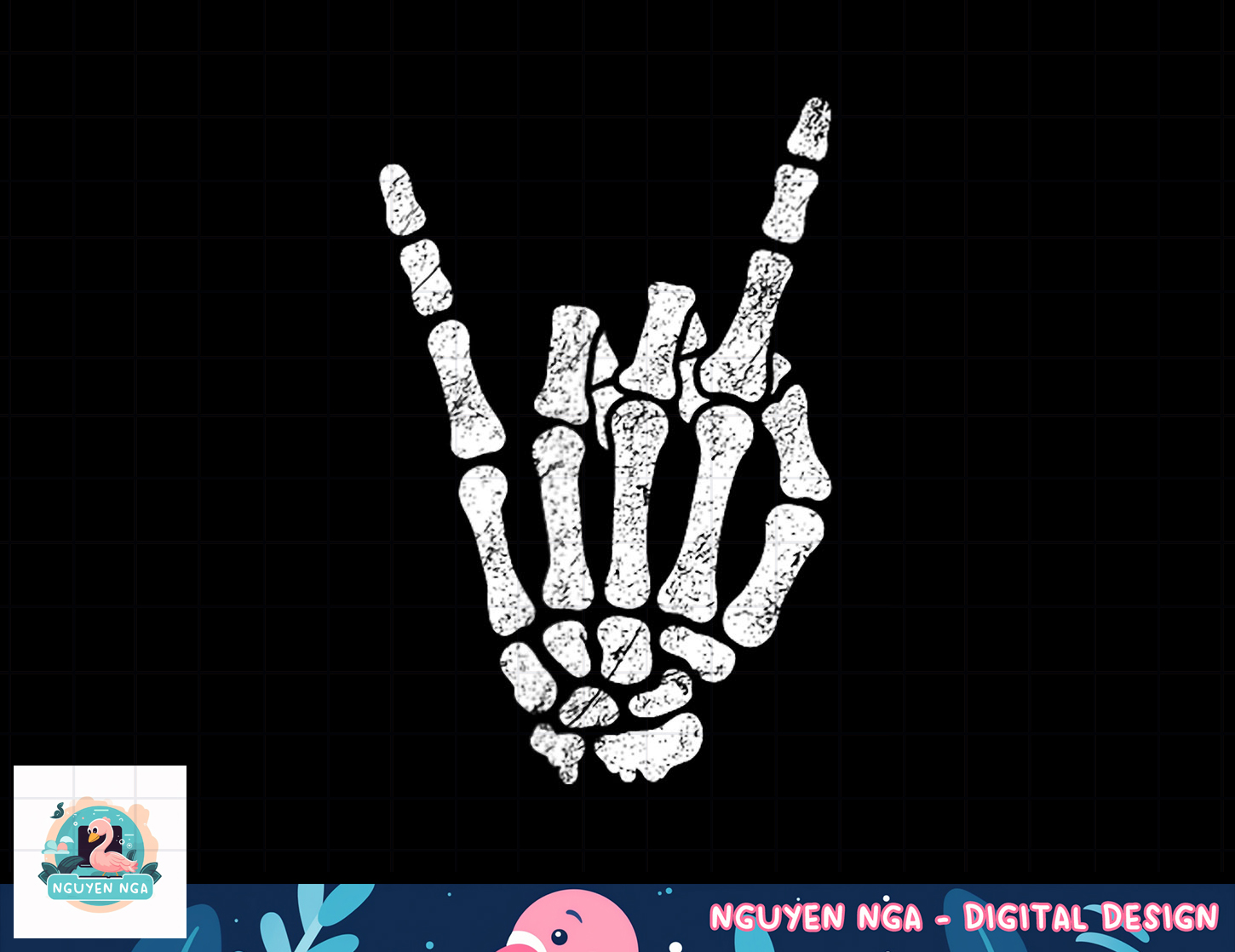 Halloween Rock Hand Sign Skeleton Rock N Roll Symbol Rock On - Inspire ...