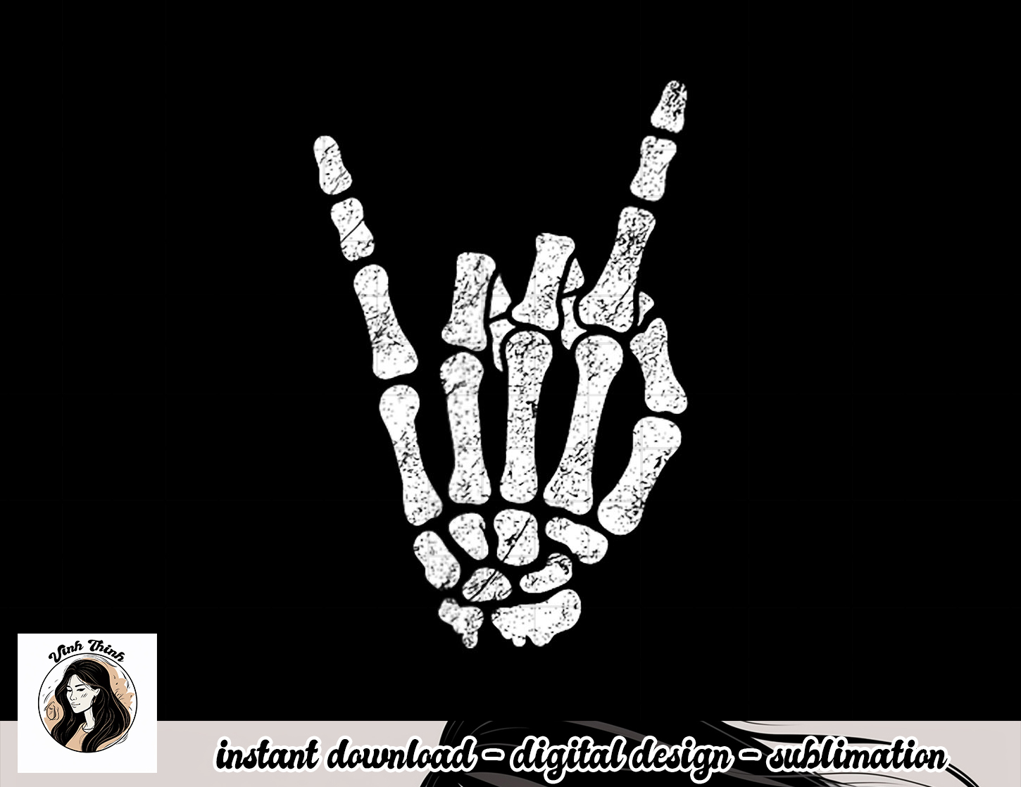 Halloween Rock Hand Sign Skeleton Rock N Roll Symbol Rock On - Inspire ...