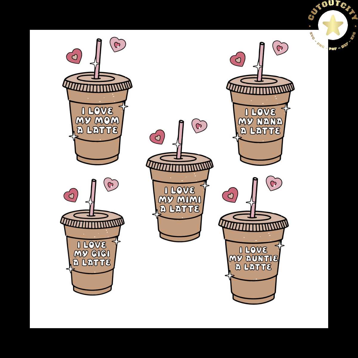 I Love My Mom A Latte SVG PNG, Coffee Svg, Mom Svg, Latte Sv | Inspire ...