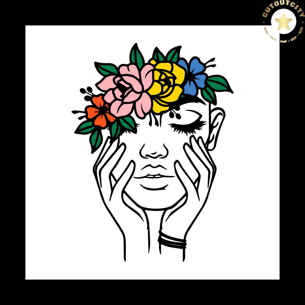 Floral Woman Svg File for Cricut and Silhouette Svg, Mothers - Inspire ...
