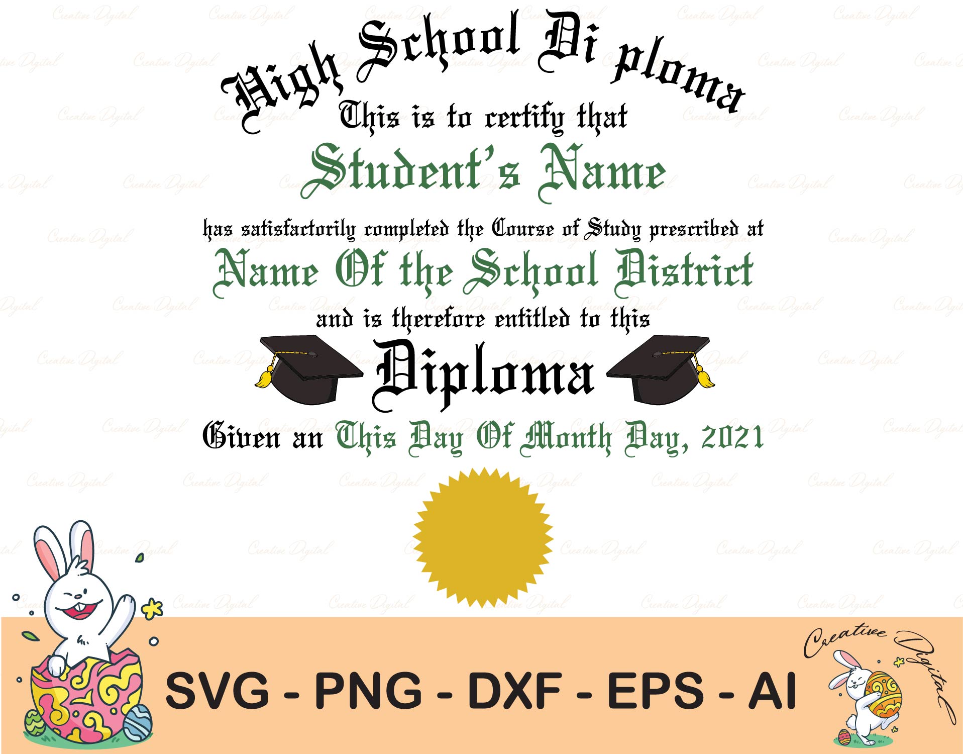 High School Diploma, Graduation Diploma, Personalized, Custo - Inspire ...