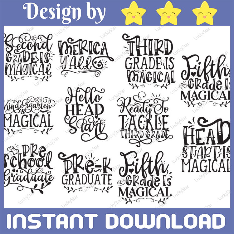 School Grade Svg Bundle, Svg Bundle, Back to School Svg, Svg - Inspire ...