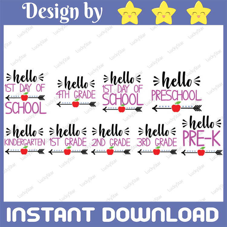 Back to school svg bundle hand lettered ,first day of school | Inspire ...