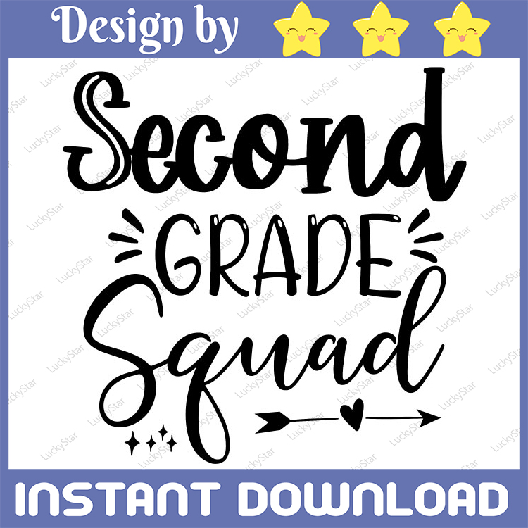 Second Grade Squad SVG, Back to School svg, School svg, Teac | Inspire ...