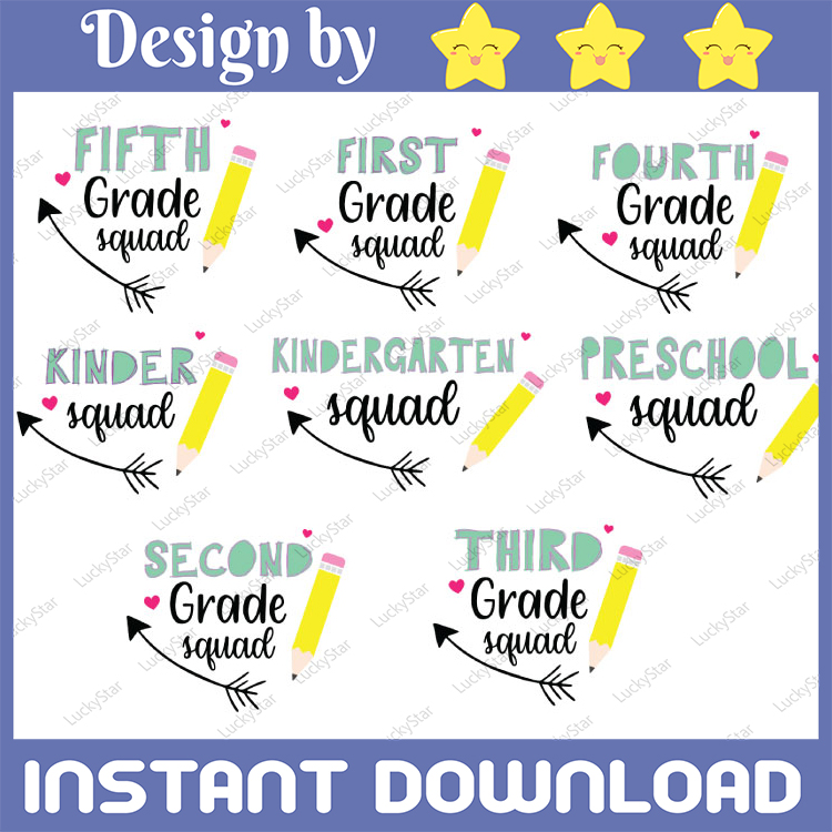 School Grade Bundle of SVG, Pencil svg, Back to School, Firs - Inspire ...