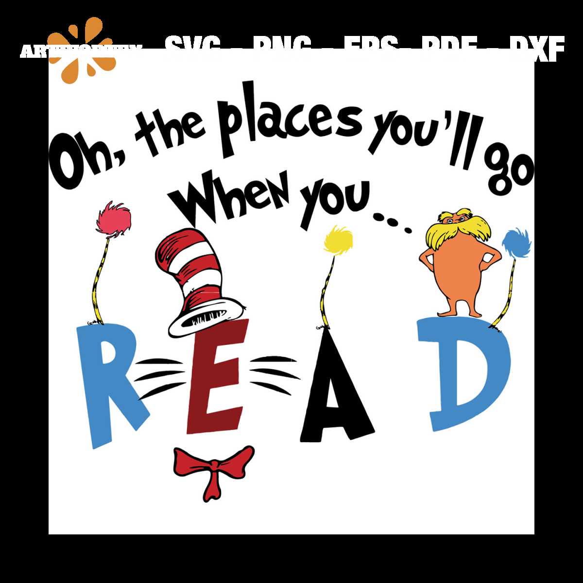 Oh Places Youll Go When You Read Svg, Dr Seuss Svg, Dr Seuss | Inspire ...