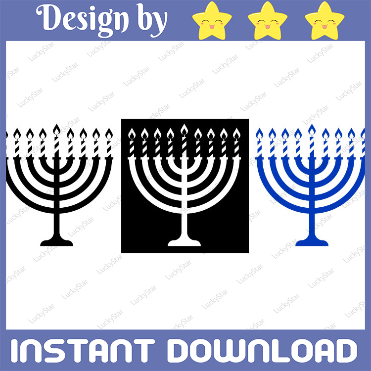 Menorah Candle SVG, menorah silhouette svg, menorah cut file - Inspire ...