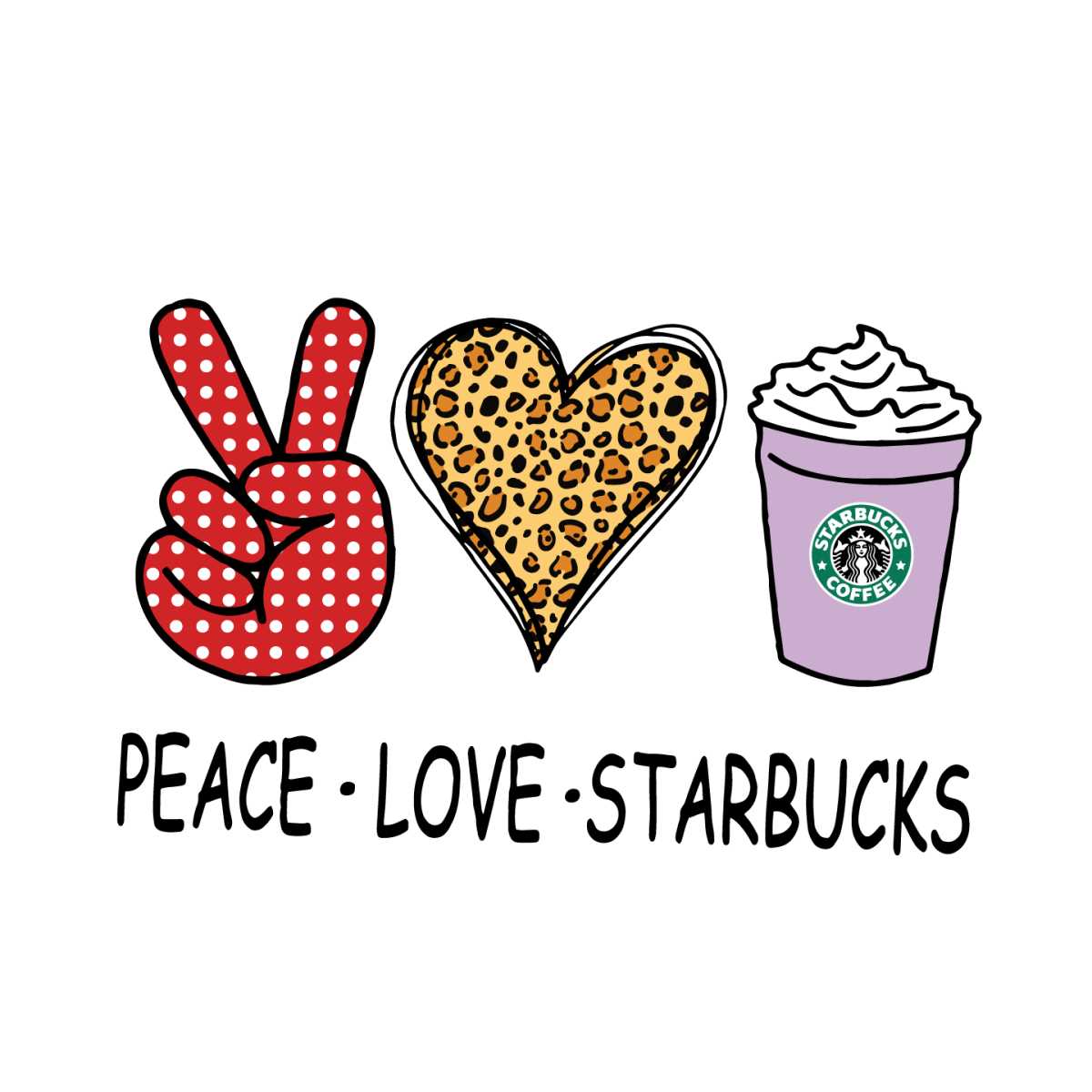 Peace Love Starbucks Svg, Trending Svg, Starbucks Svg, Coffe | Inspire ...