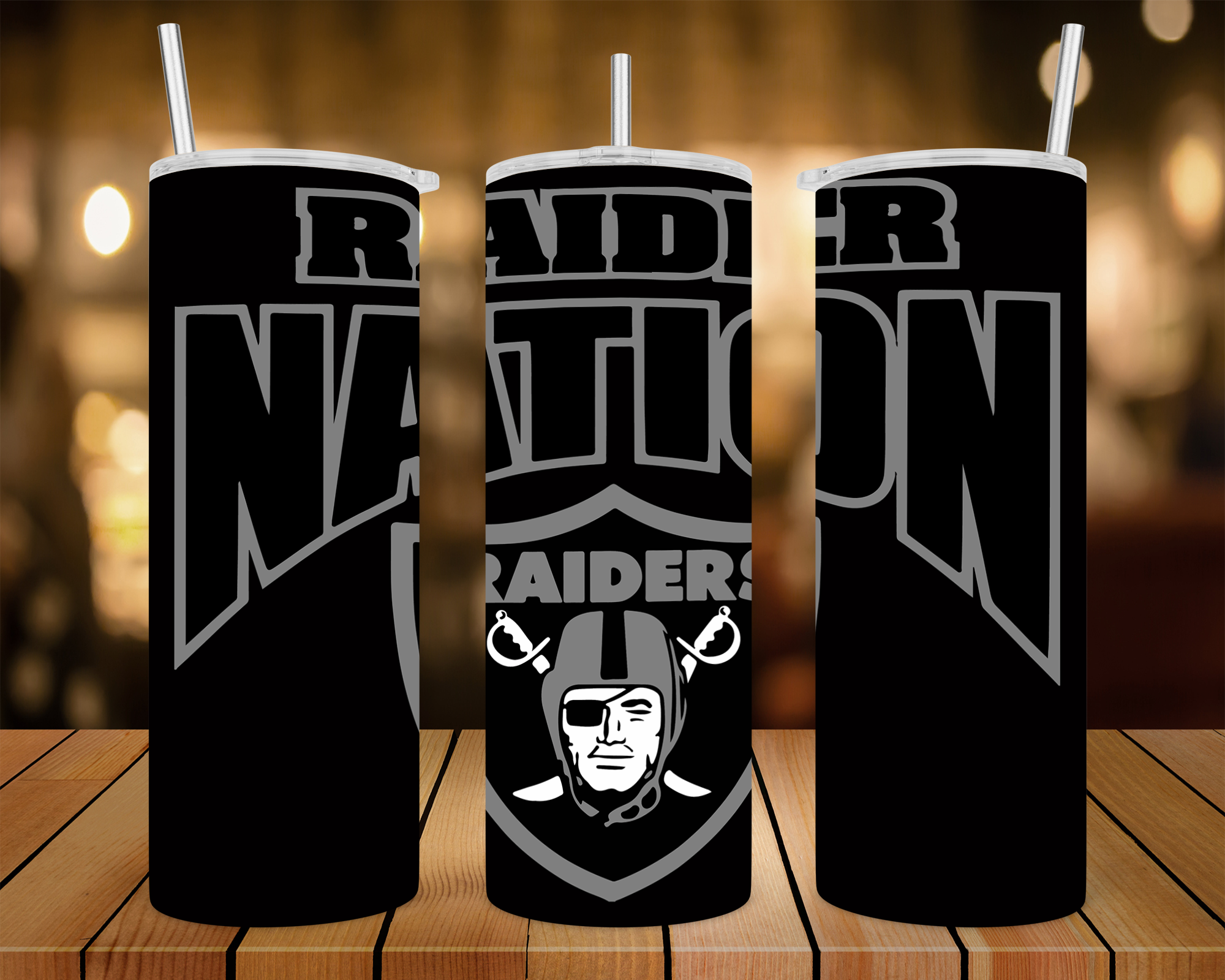 Raider Nation - 20 oz Skinny Tumbler Wrap - Sublimation De - Inspire Uplift