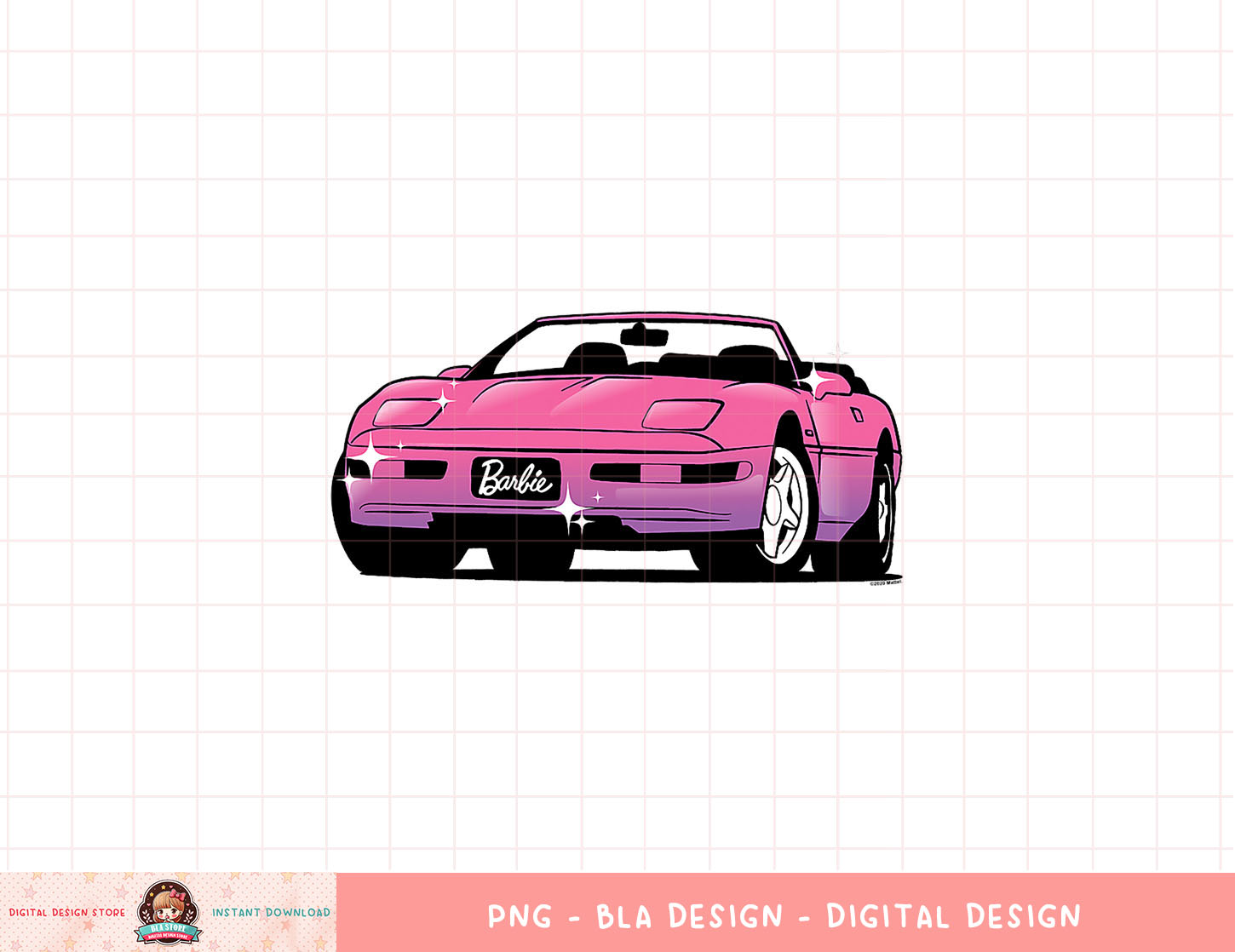Barbie - Hot Pink Car png, sublimation copy | Inspire Uplift