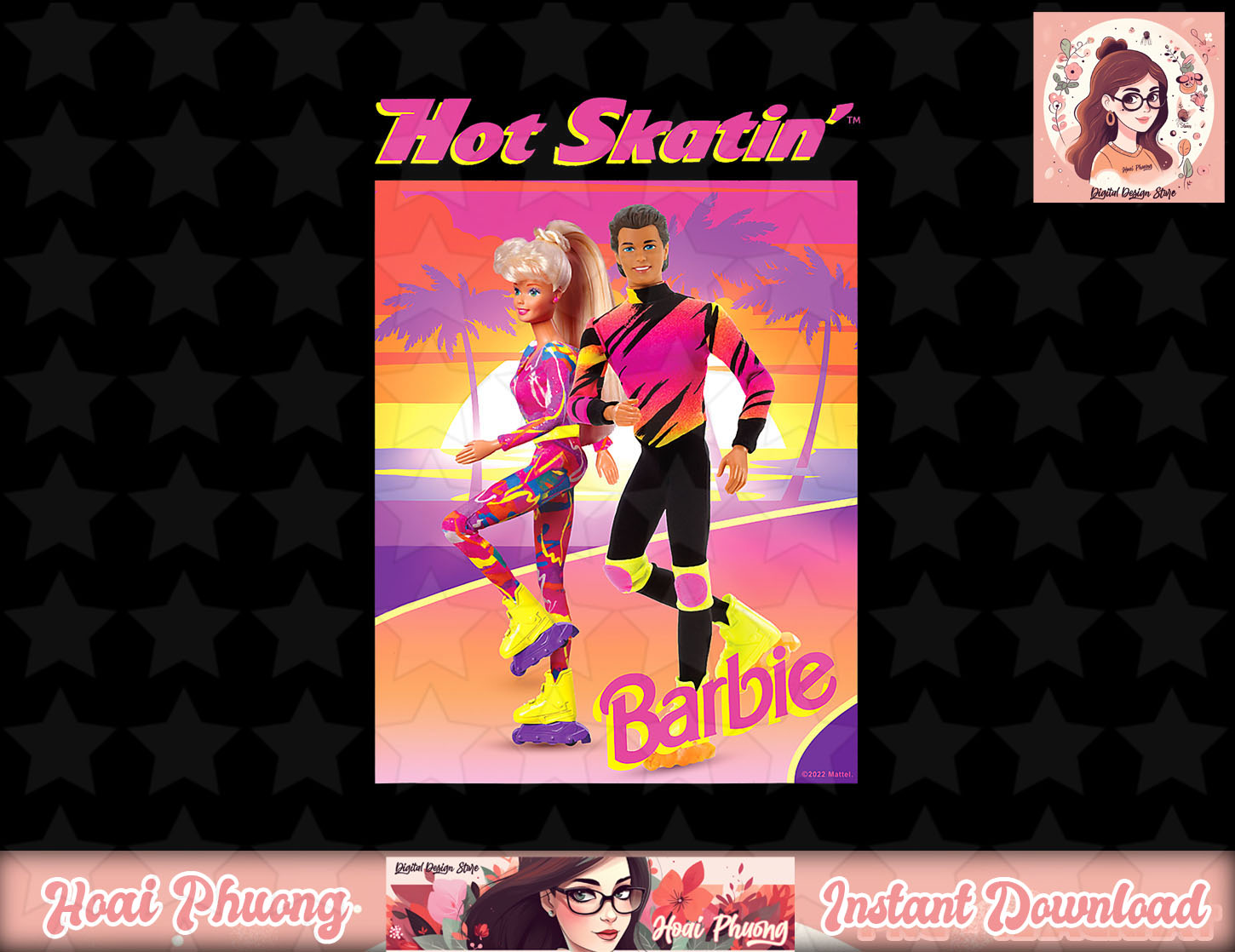 Barbie - Hot Skatin Barbie Sunset png, sublimation copy | Inspire Uplift