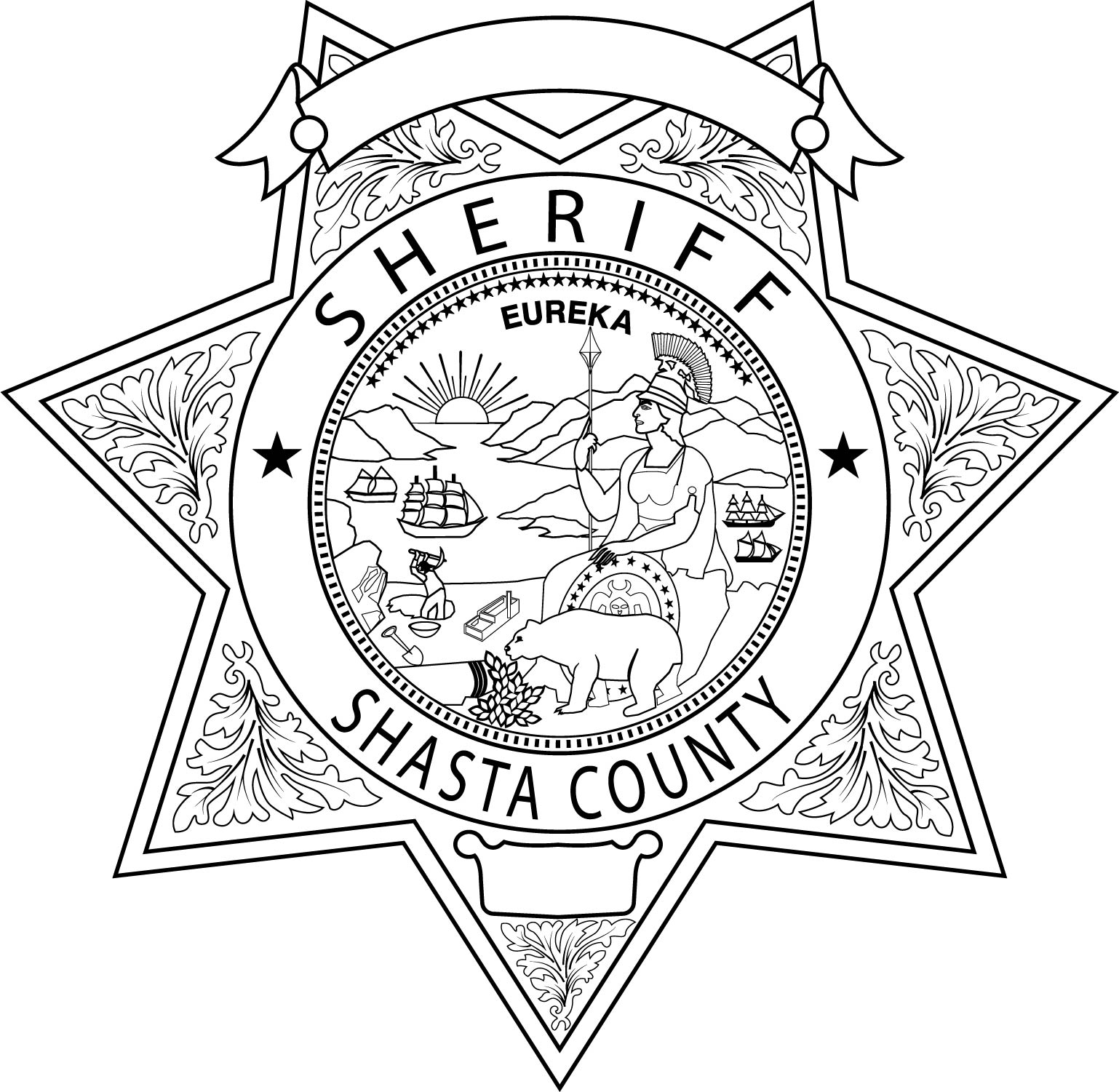 SHASTA County Sheriff, CALIFORNIA Sheriff Star Badge vector | Inspire ...