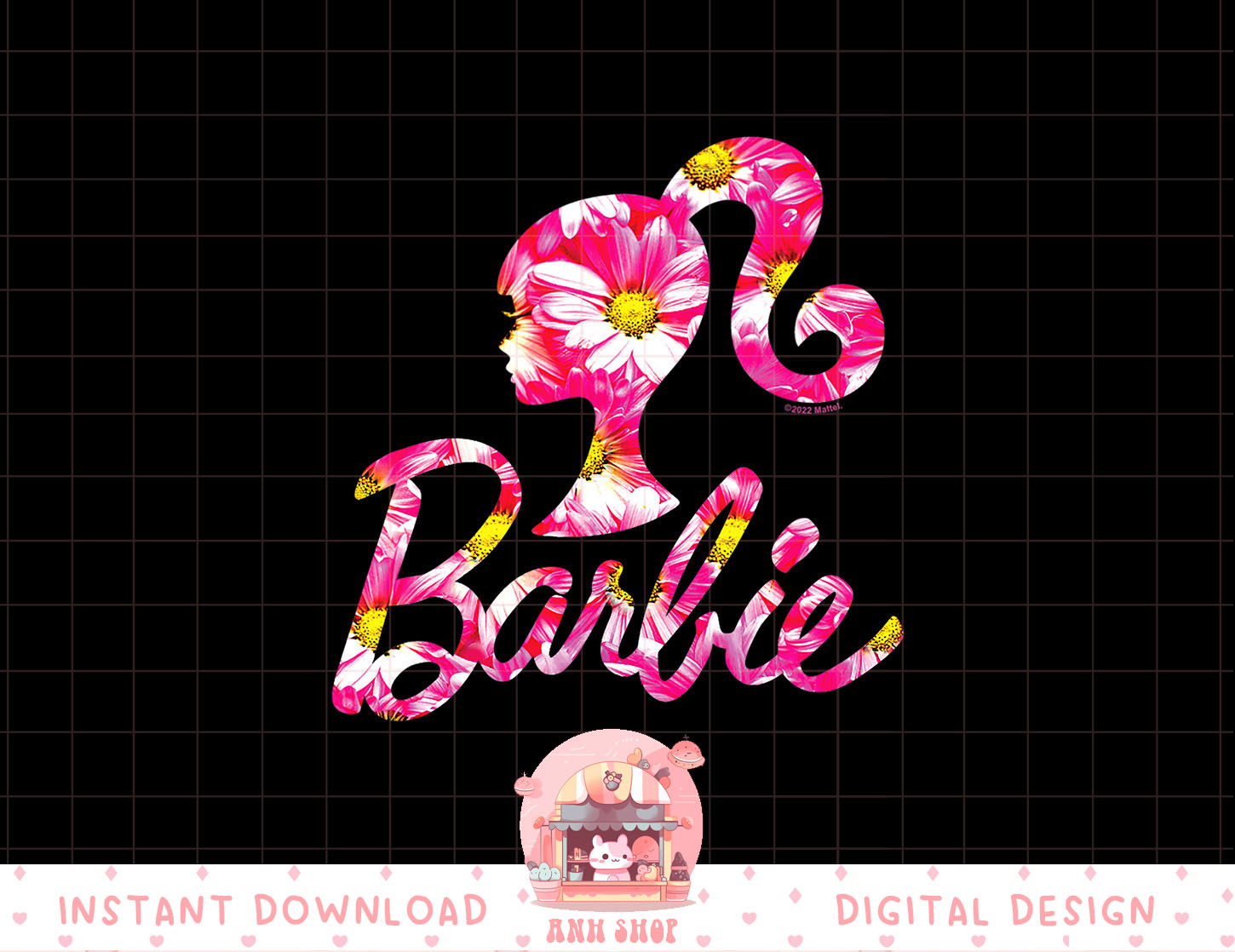 Barbie - Pink Daisy png, sublimation copy | Inspire Uplift