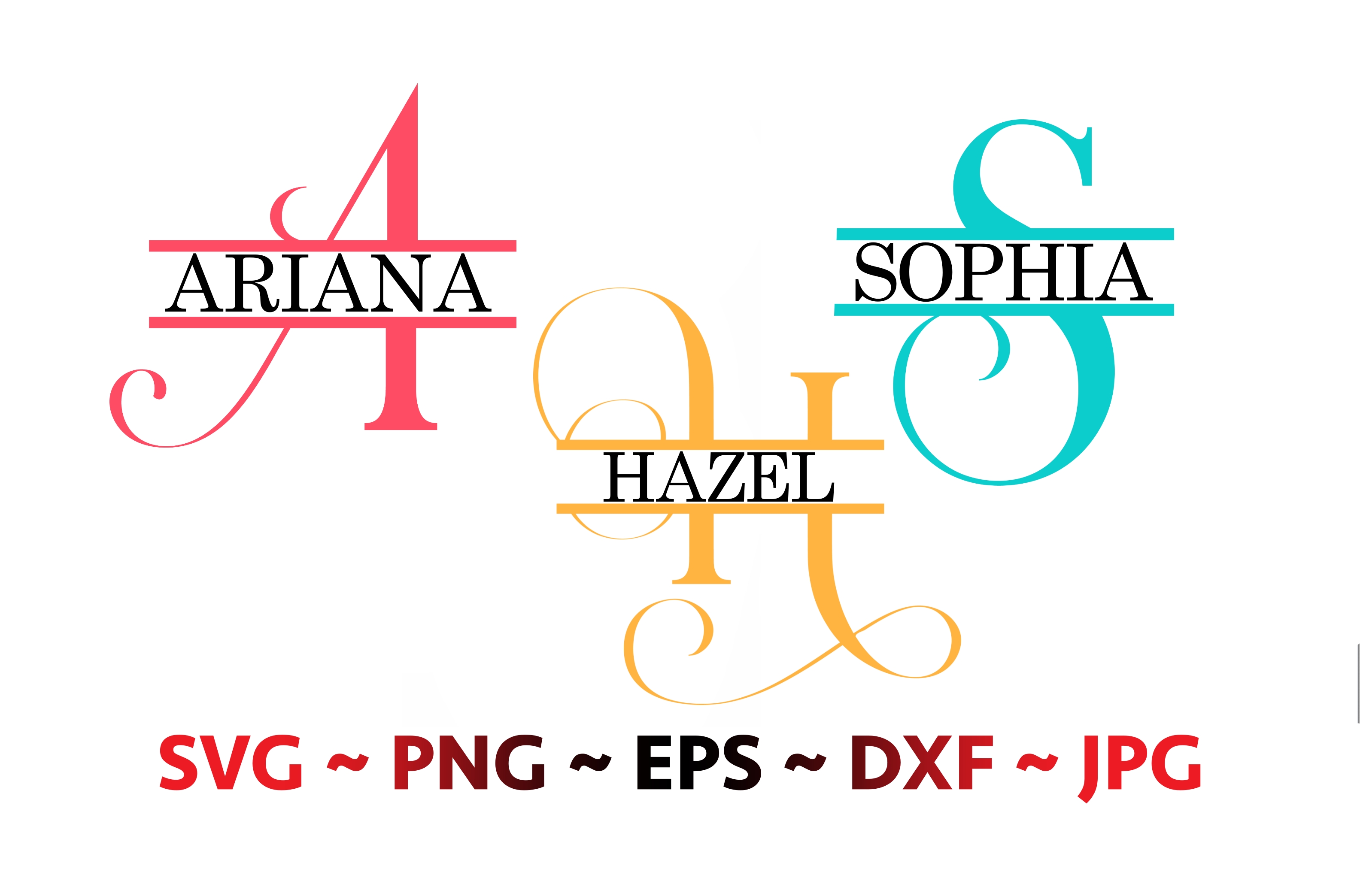 Fancy Split letters SVG bundle, Fancy alphabets files, SVG f - Inspire Uplift
