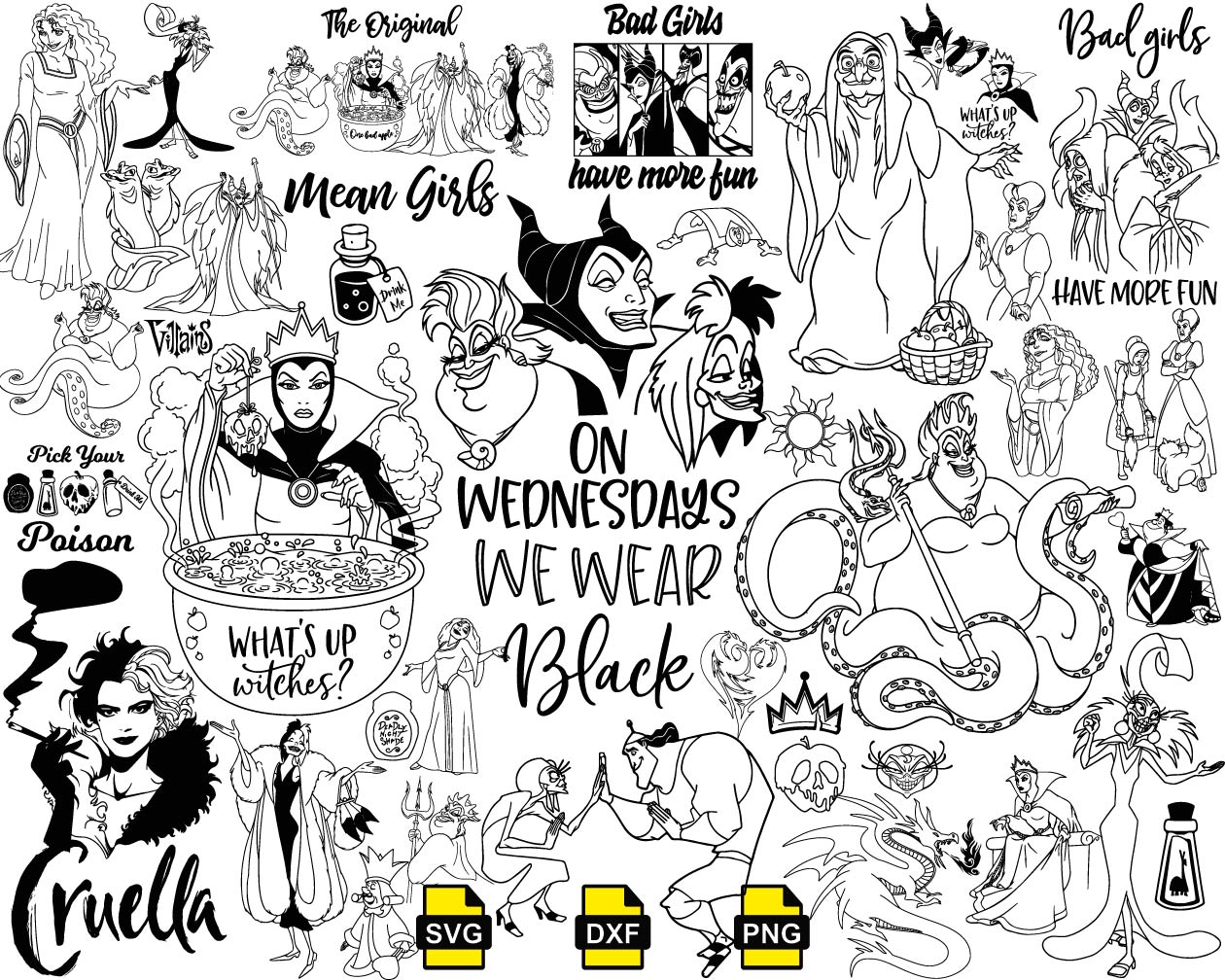 Villains Bundle svg, Disney Villains svg, Villains Silhouett - Inspire ...