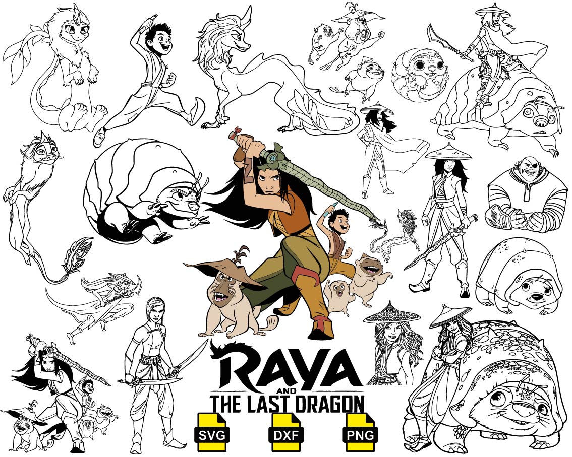 Raya and the last Dragon svg, Raya Princess svg, Raya Outlin - Inspire ...