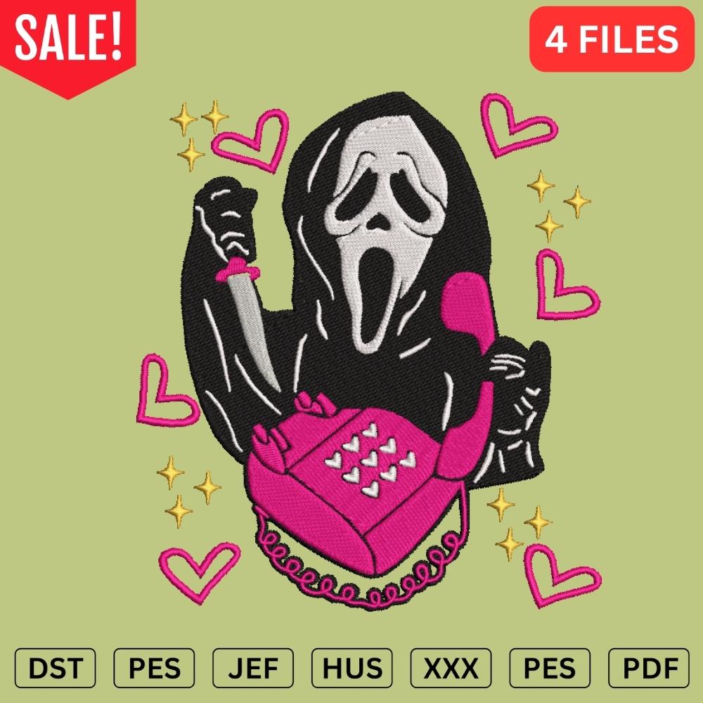 SCREAM N PHONE Embroidery Design - Halloween Embroidery file - Inspire ...