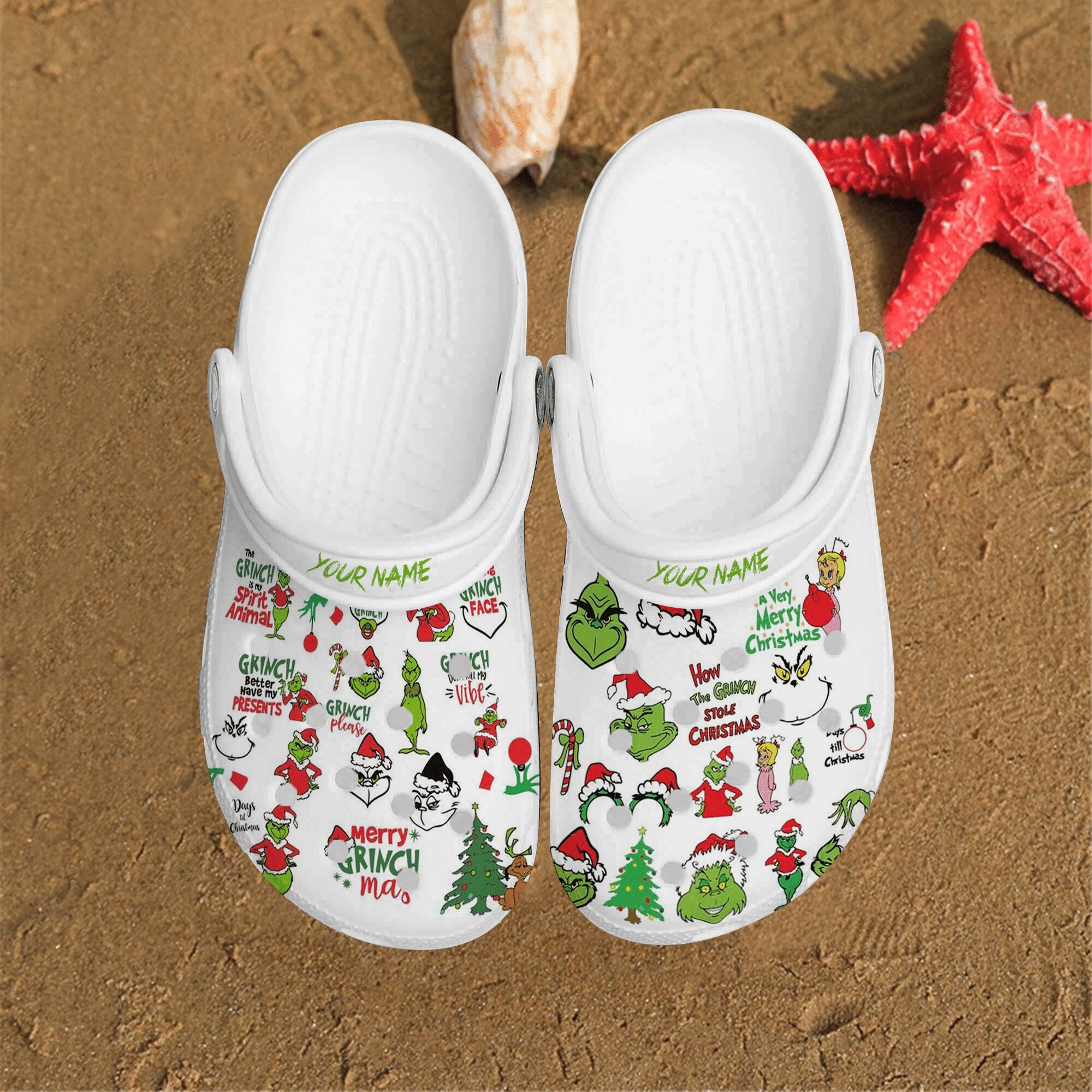 Cartoon Crocs, The Grinch Crocs, The Grinch Clog Shoes Unise | Inspire ...