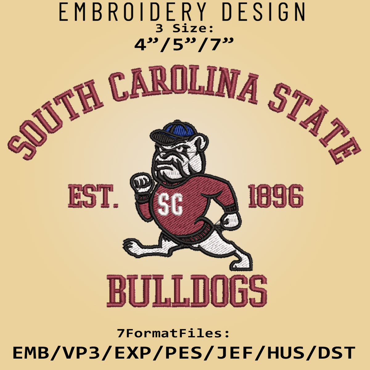 South Carolina State Bulldogs embroidery design, NCAA Logo E | Inspire ...