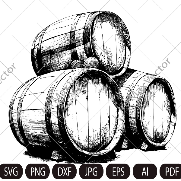 Barrels Svg, Wooden Barrel svg, Wine Barrels Svg, Barrels v | Inspire ...