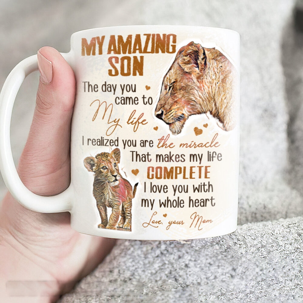 Mom to son Coffee Mugs, Lion drawing, Animal painting, I lov | Inspire ...