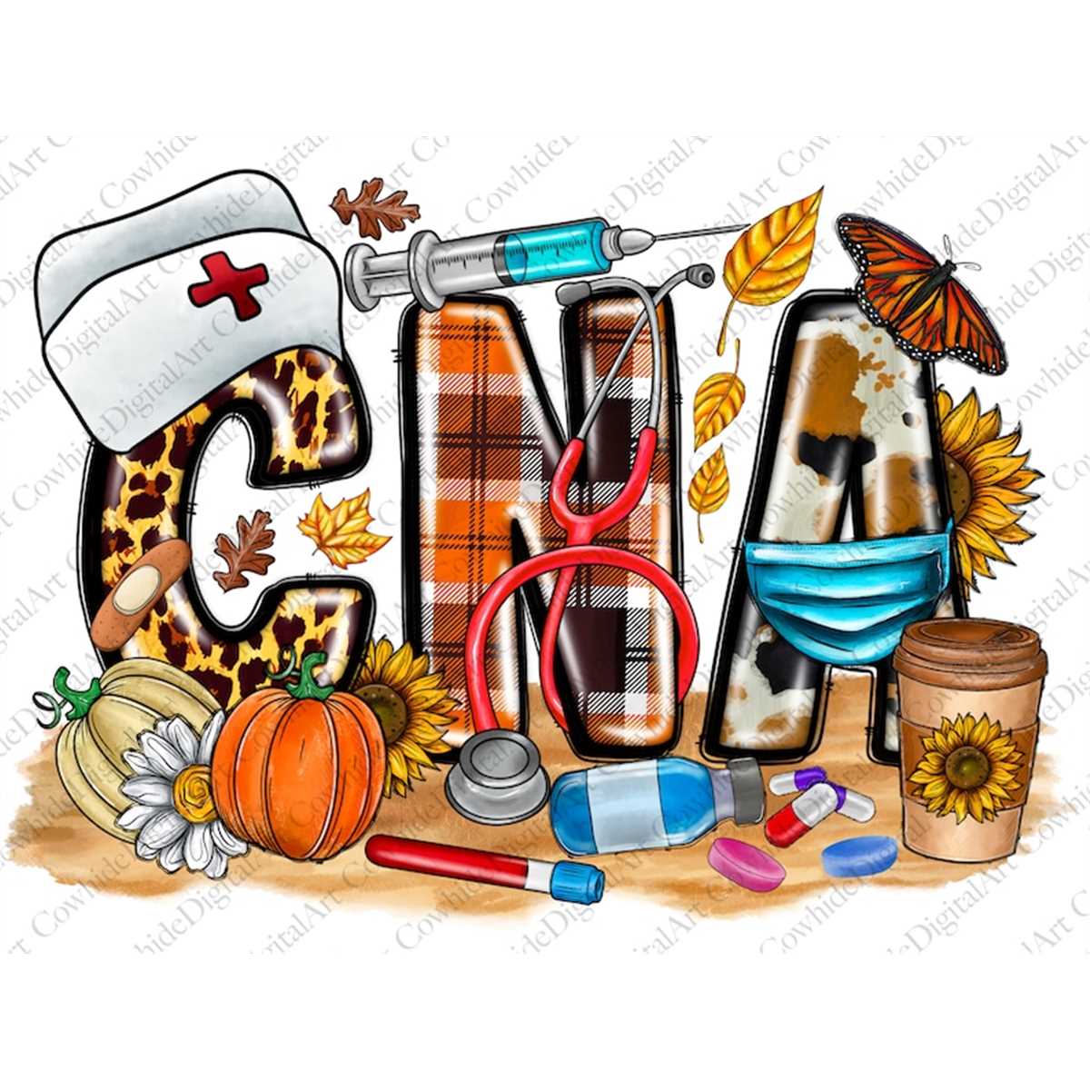 Fall CNA Certified Nursing Assistant Png Sublimation Design, | Inspire ...