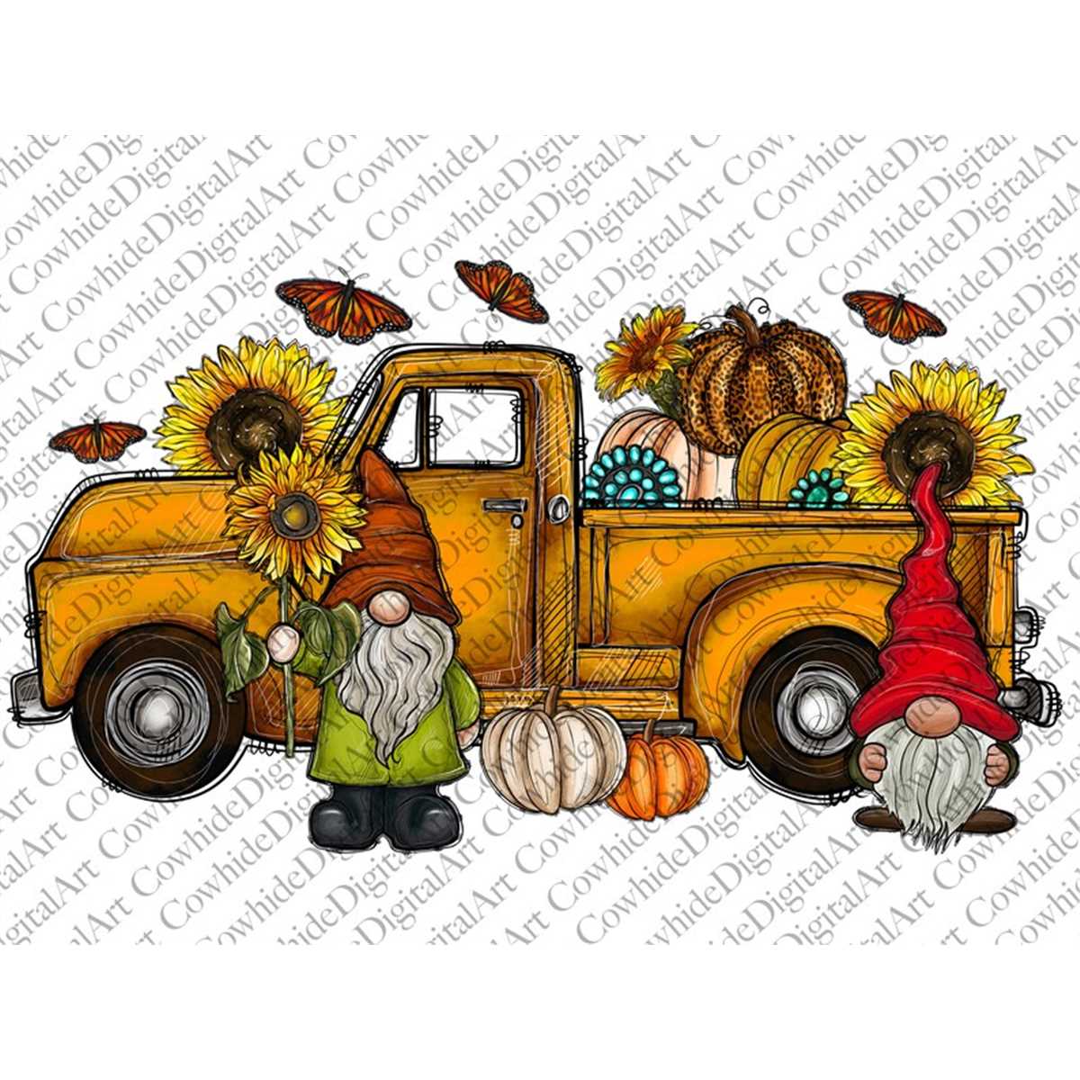 Fall Gnomes Truck Png Sublimation Design, Pumpkin Png, Fall | Inspire ...