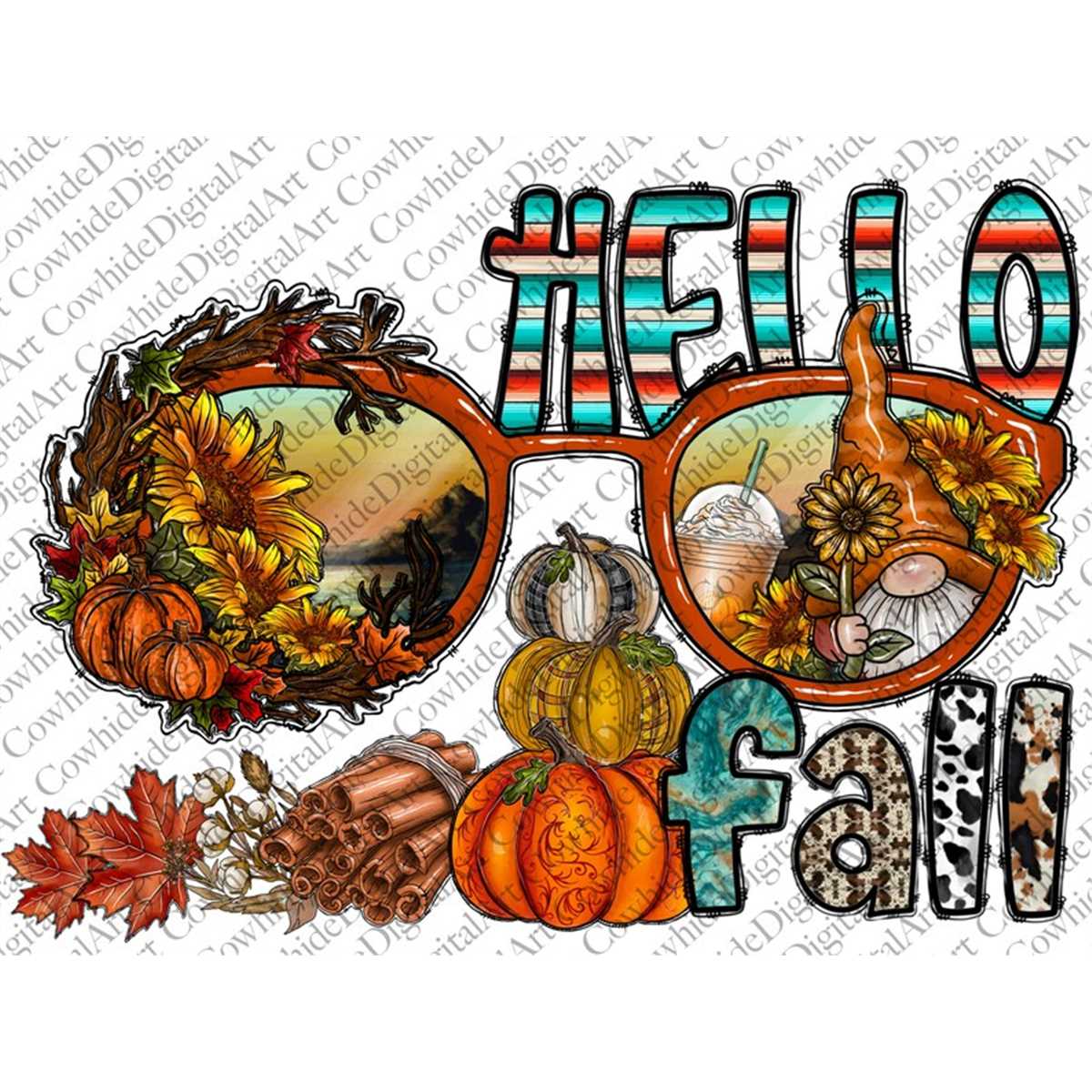 Hello Fall Glasses png, Fall Sublimation Designs Downloads, - Inspire ...