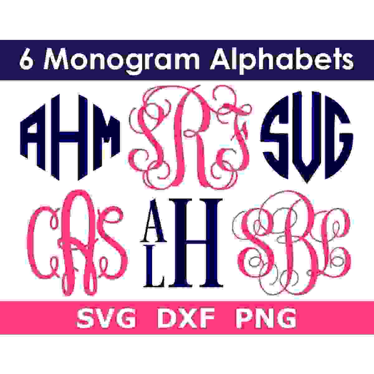 Monogram SVG Bundle, 6 Monogram Alphabets, Monogram Letters - Inspire ...