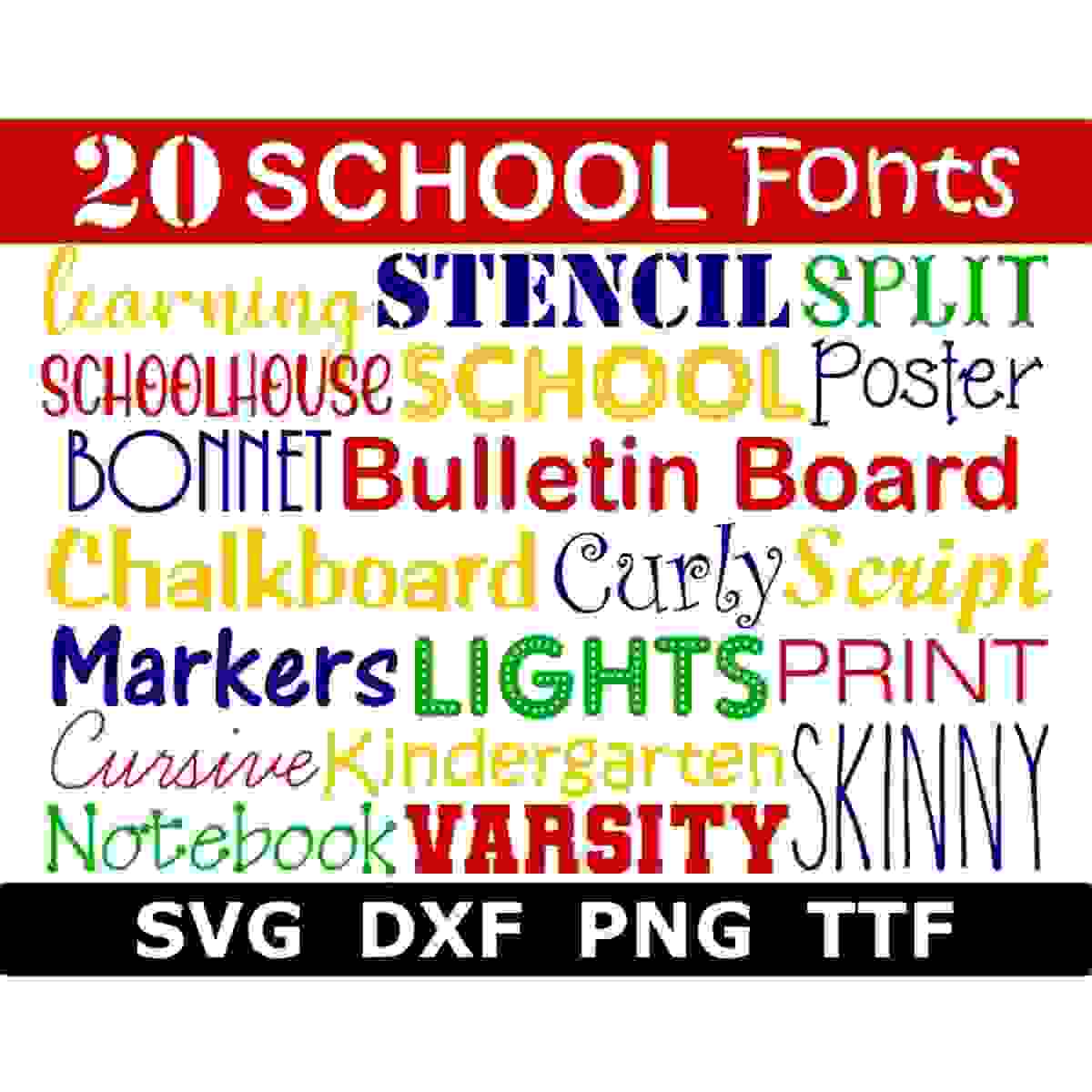 20 School Fonts Bundle, 20 School Fonts, Sports Font, Teache - Inspire ...