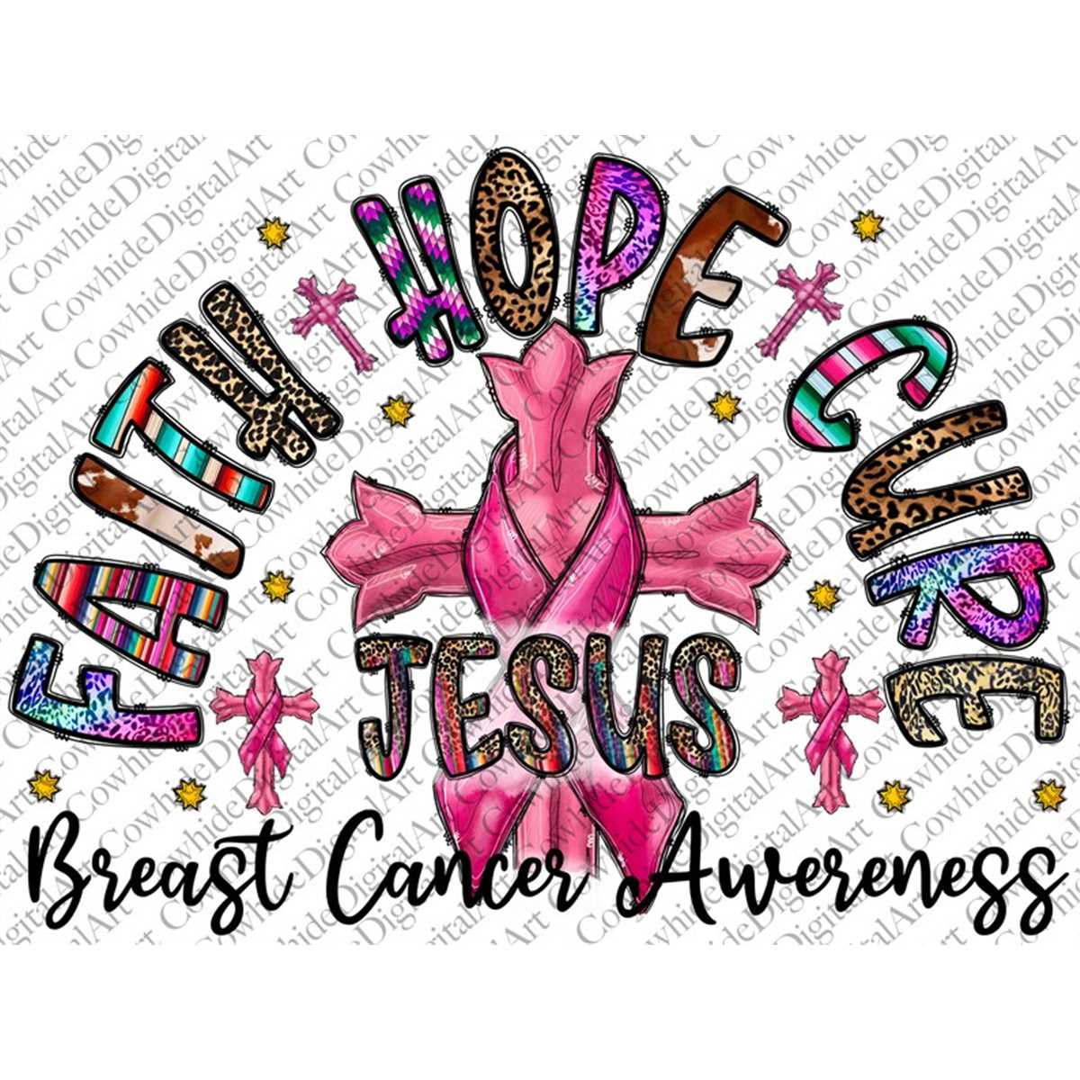 Faith Hope Cure Breast Cancer Awereness PNG,Pink Ribbon PNG, - Inspire ...