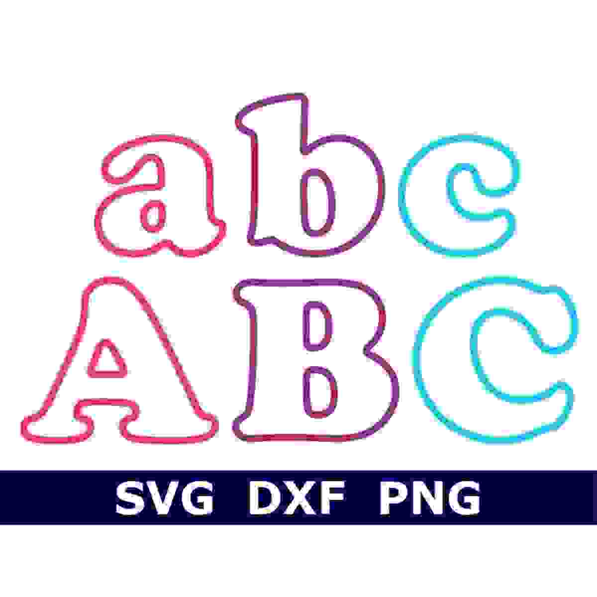 Monogram SVG/DXF/PNG Alphabet, Outline Bubble Letters, Schoo - Inspire ...