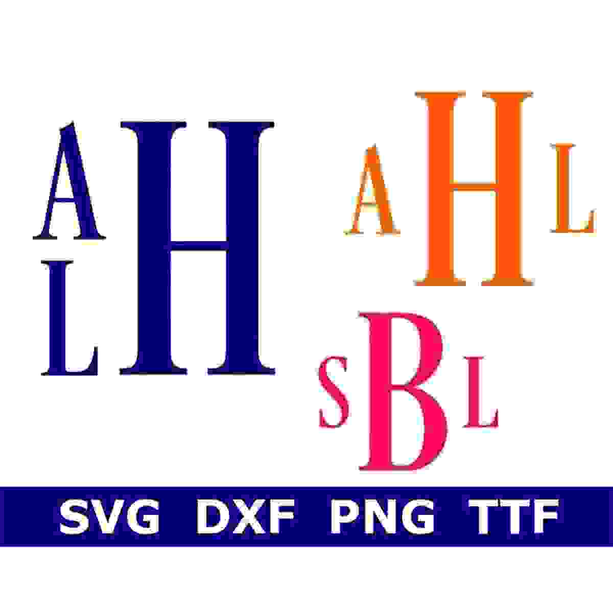 Monogram SVG TTF Alphabet, Stacked Block Font, Digital Down - Inspire ...